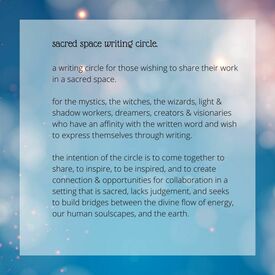 the bi weekly sacred space writing circle is still going