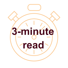 Picture of a clock with the words Three Minute Read